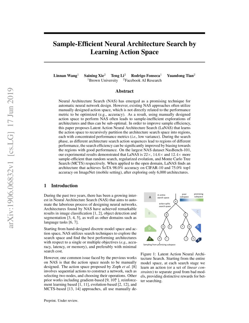 Sample-Efficient Neural Architecture Search by Learning Action Space | DeepAI