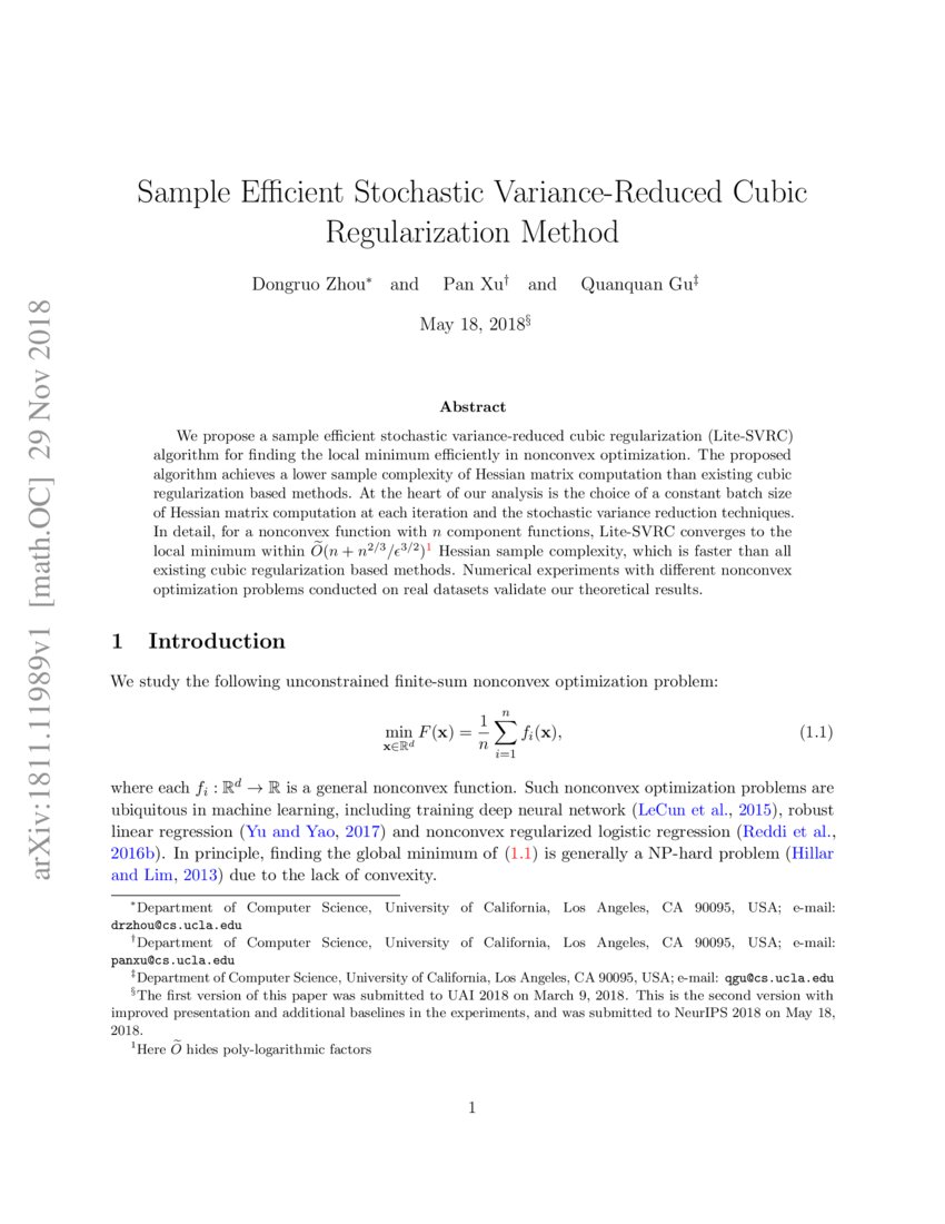 Sample Efficient Stochastic Variance Reduced Cubic Regularization