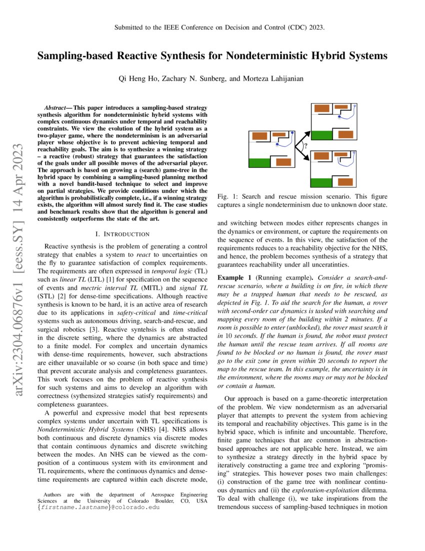 Sampling-based Reactive Synthesis for Nondeterministic Hybrid Systems | DeepAI