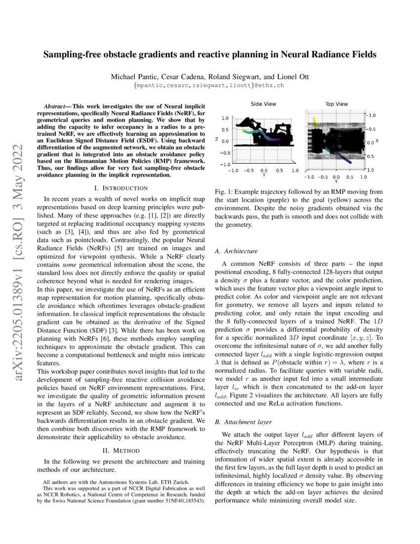 Sampling-free obstacle gradients and reactive planning in Neural ...