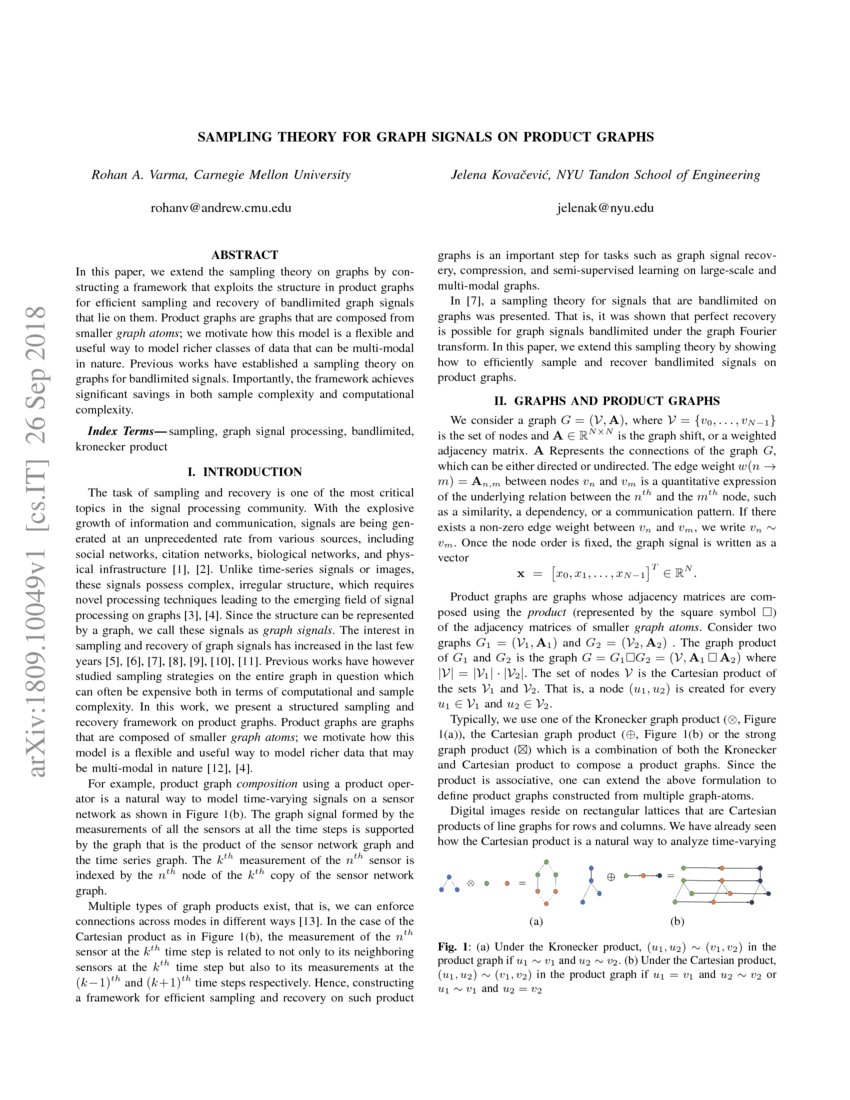 Sampling Theory for Graph Signals on Product Graphs | DeepAI
