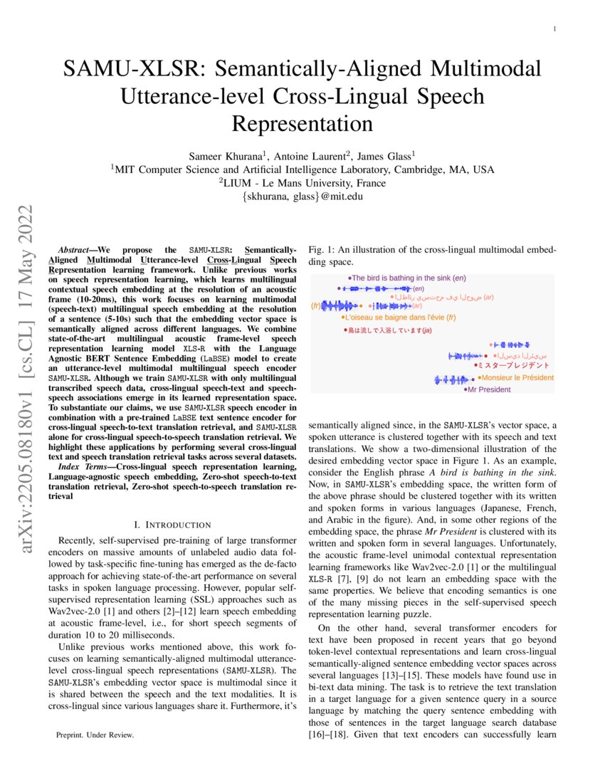 Samu Xlsr Semantically Aligned Multimodal Utterance Level Cross