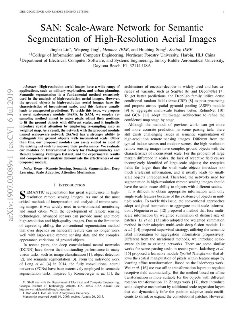 SAN: Scale-Aware Network for Semantic Segmentation of High-Resolution Aerial Images | DeepAI