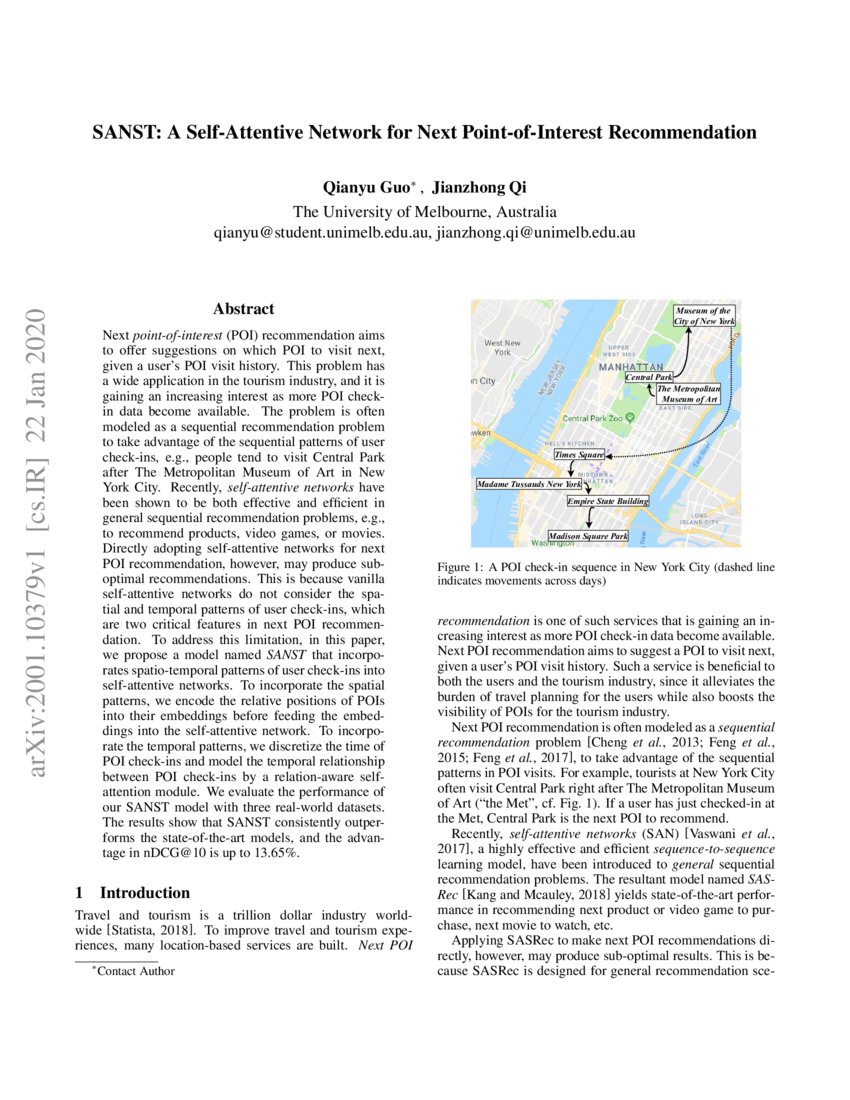 SANST: A Self-Attentive Network for Next Point-of-Interest ...