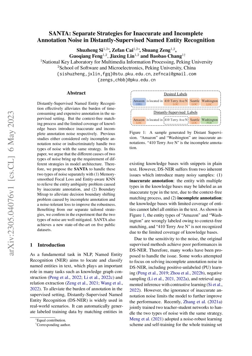 Santa Separate Strategies For Inaccurate And Incomplete Annotation Noise In Distantly 0940