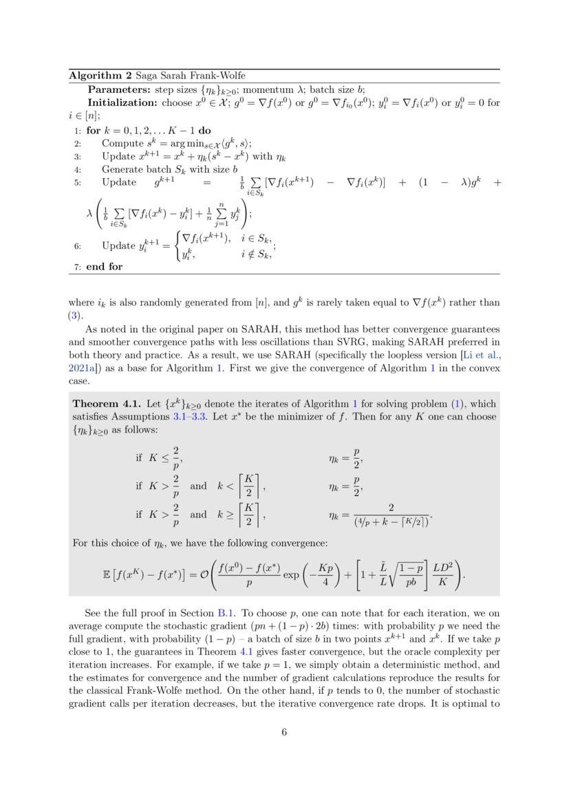 Sarah Frank Wolfe Methods For Constrained Optimization With Best Rates And Practical Features