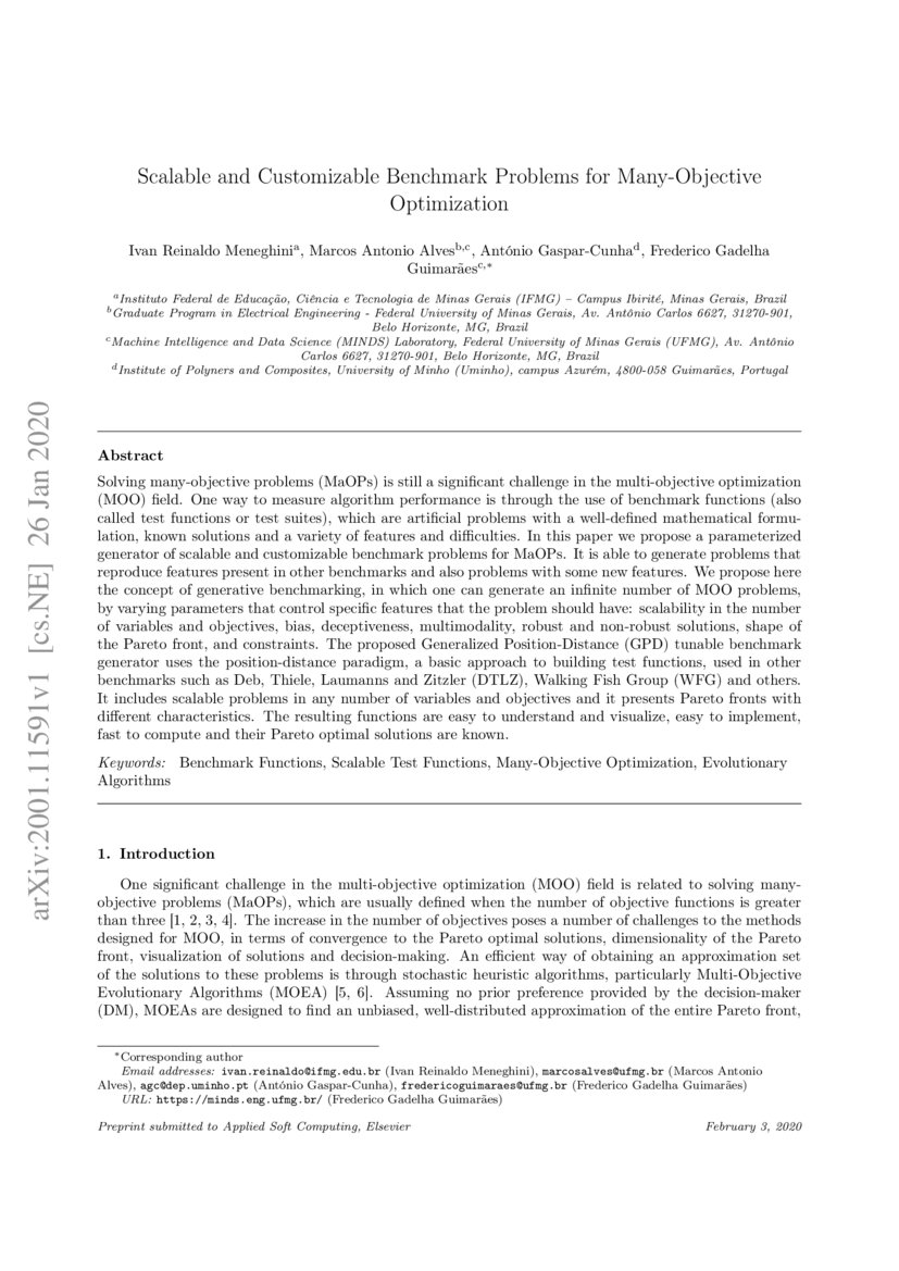 Scalable And Customizable Benchmark Problems For Many Objective Optimization Deepai