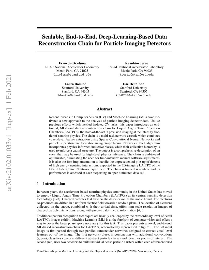 Scalable, End-to-End, Deep-Learning-Based Data Reconstruction Chain for Particle Imaging ...