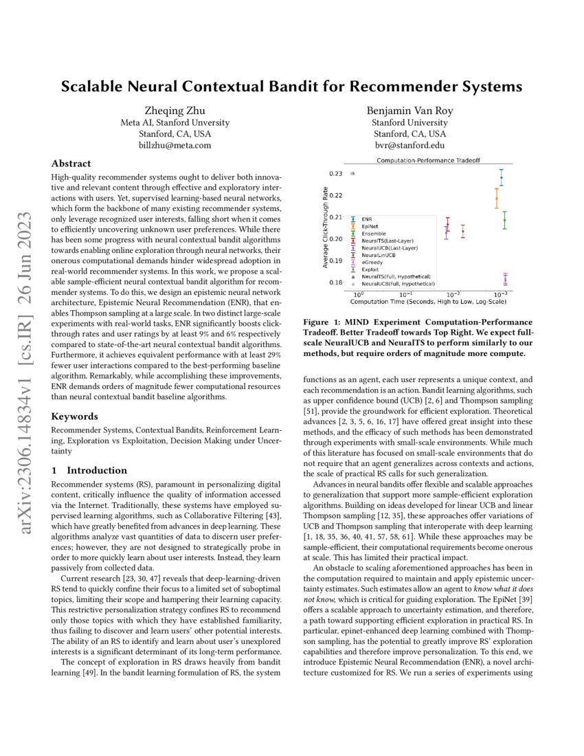 Scalable Neural Contextual Bandit For Recommender Systems Deepai