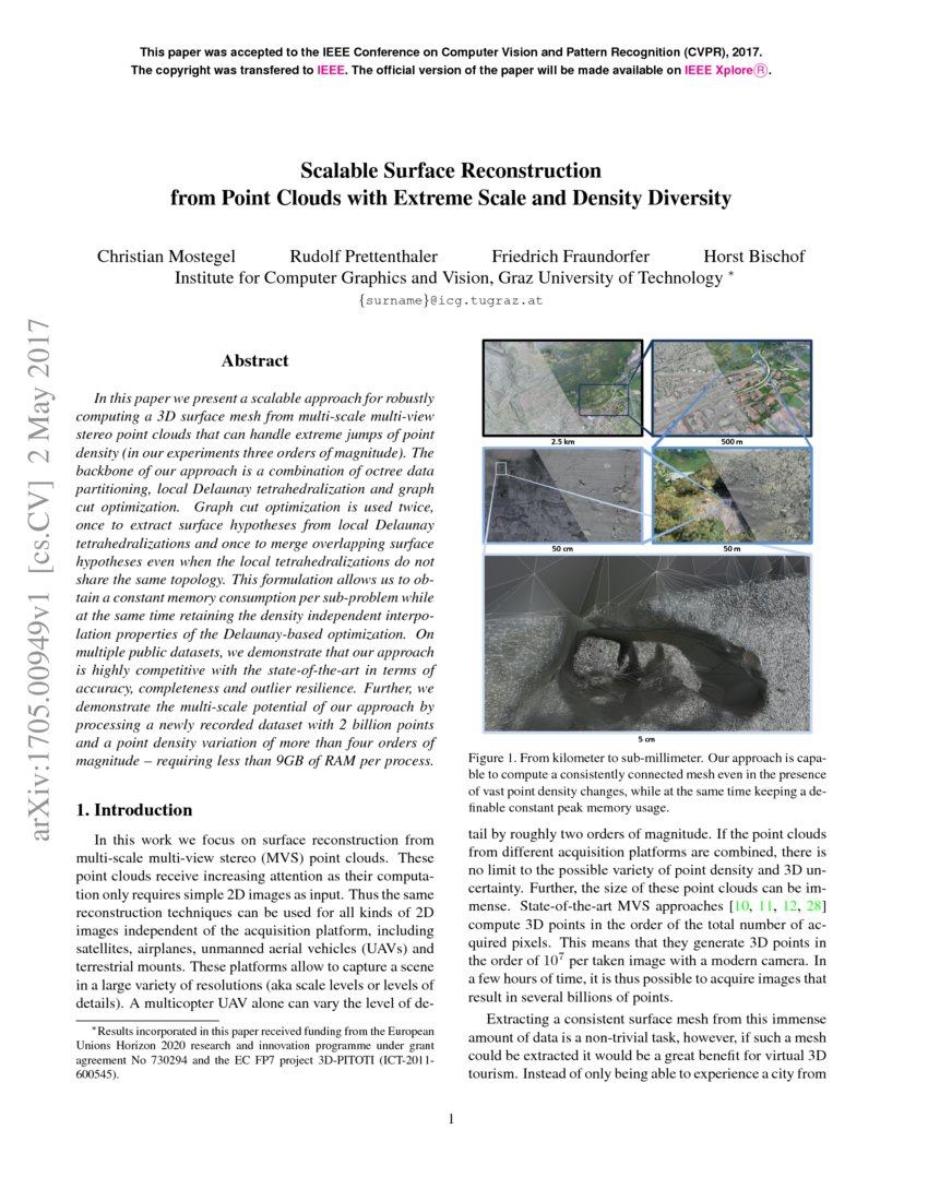 Scalable Surface Reconstruction From Point Clouds With Extreme Scale