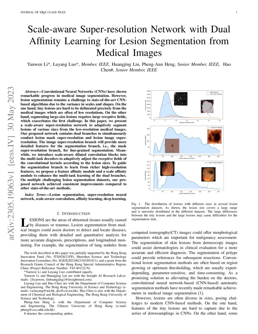 Scale-aware Super-resolution Network with Dual Affinity Learning for Lesion Segmentation from ...