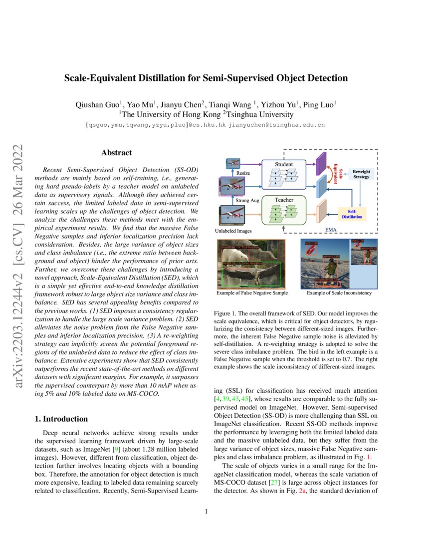 Scale Equivalent Distillation For Semi Supervised Object Detection Deepai