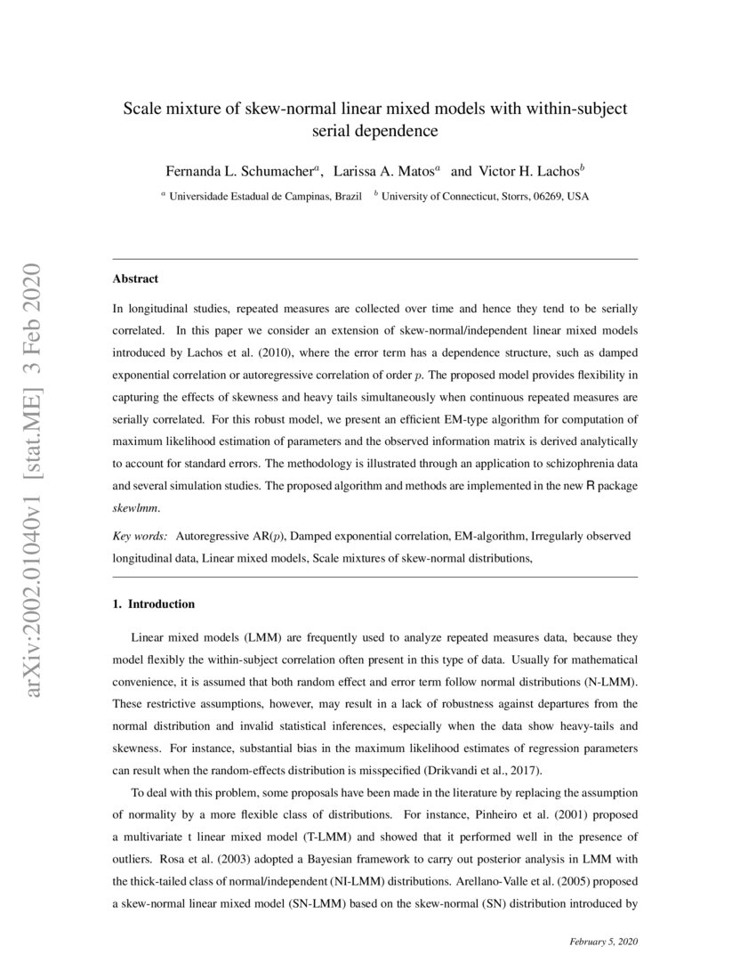 Scale mixture of skew-normal linear mixed models with within-subject ...