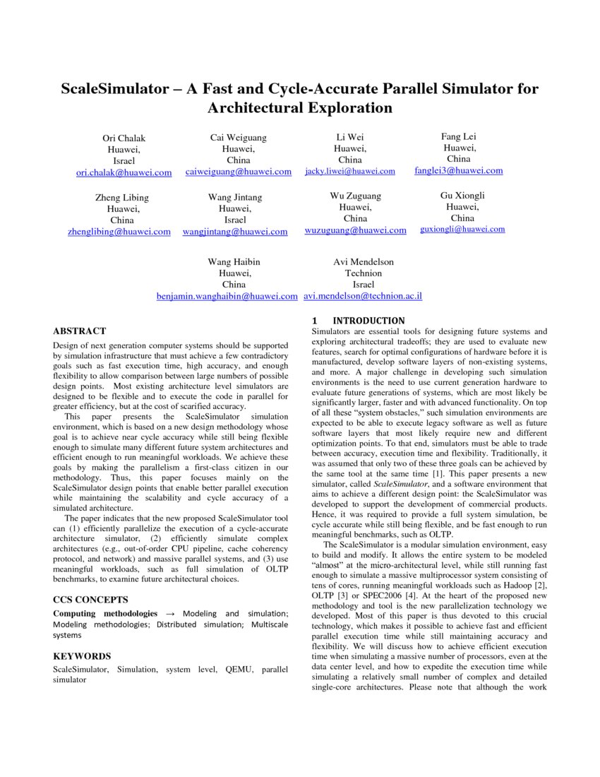 ScaleSimulator: A Fast and Cycle-Accurate Parallel Simulator for ...