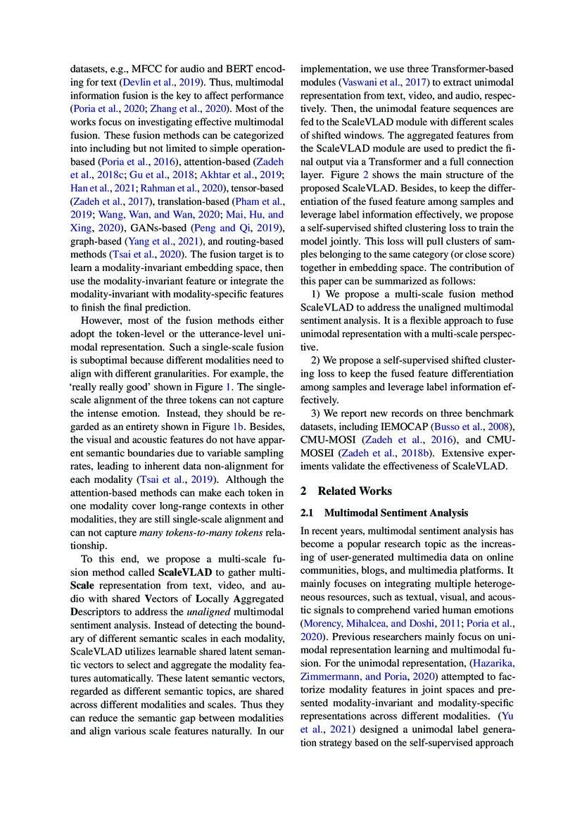 ScaleVLAD: Improving Multimodal Sentiment Analysis via Multi-Scale ... ScaleVLAD: Improving Multimodal Sentiment Analysis via Multi-Scale ...