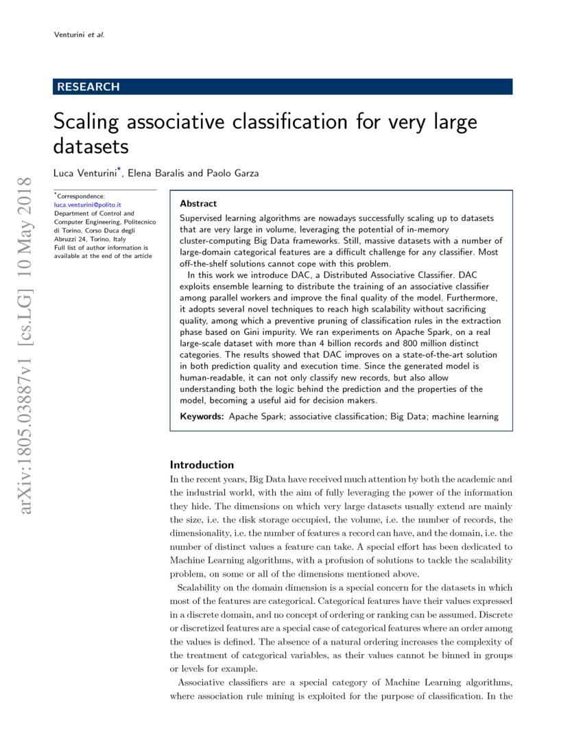 Scaling associative classification for very large datasets | DeepAI