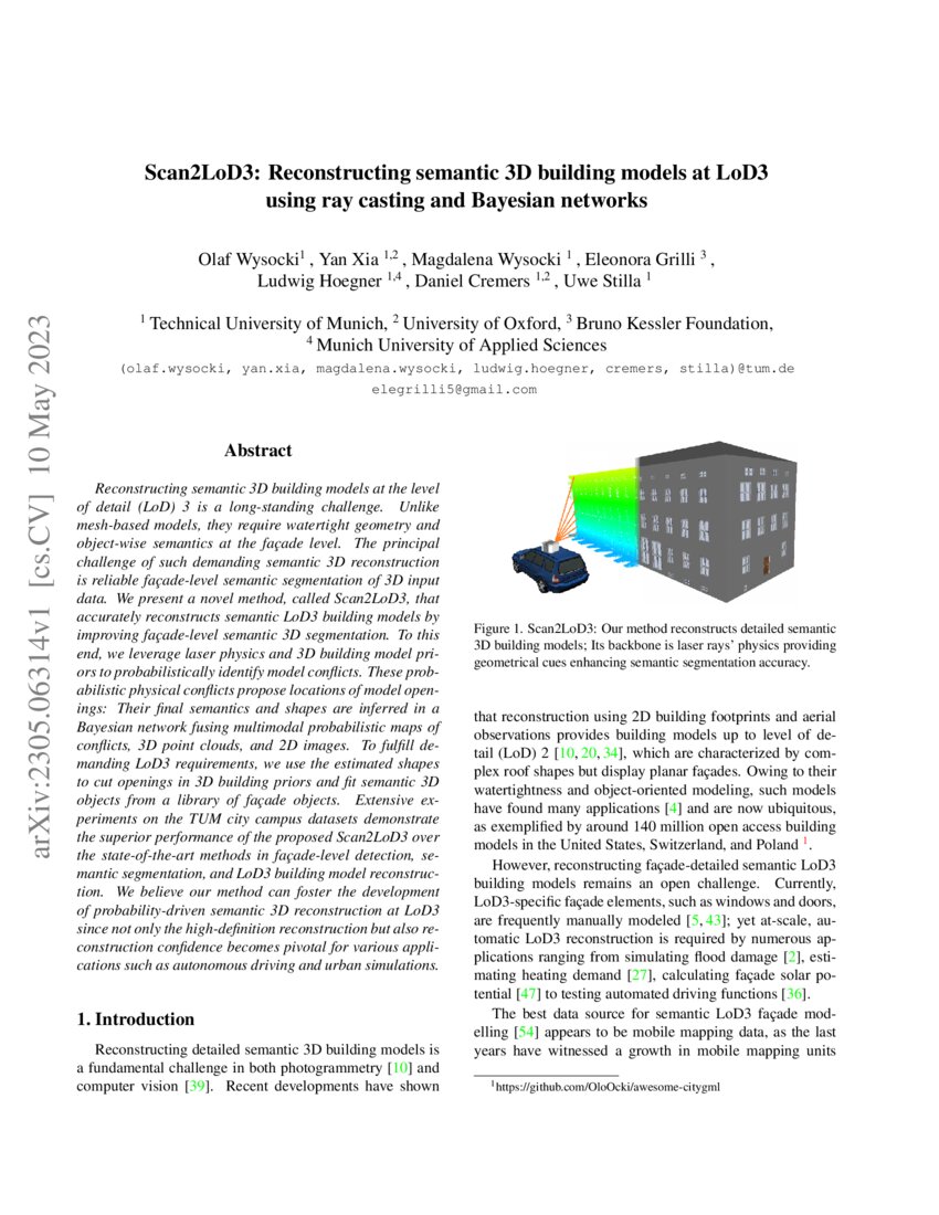 Scan2LoD3: Reconstructing semantic 3D building models at LoD3 using ray casting and Bayesian ...
