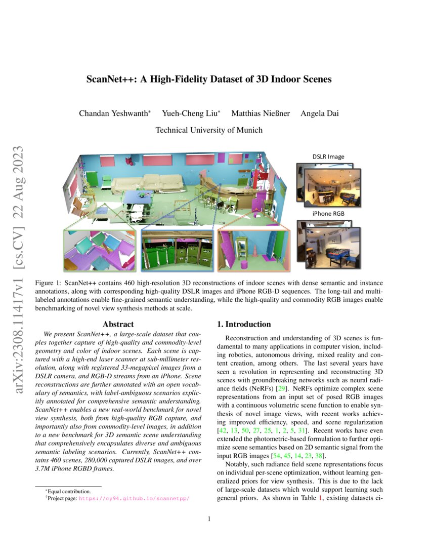 ScanNet++: A High-Fidelity Dataset of 3D Indoor Scenes | DeepAI ScanNet++: A High-Fidelity Dataset of 3D Indoor Scenes | DeepAI