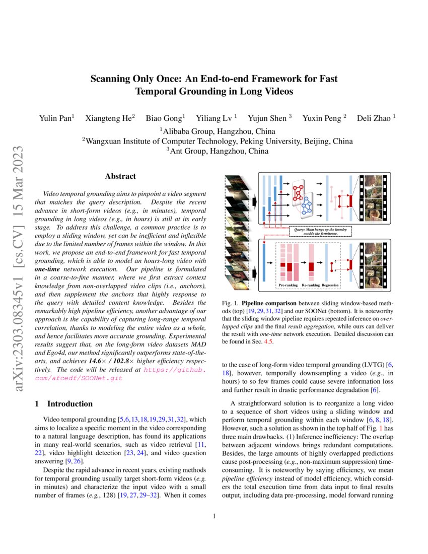 Scanning Only Once An End To End Framework For Fast Temporal Grounding