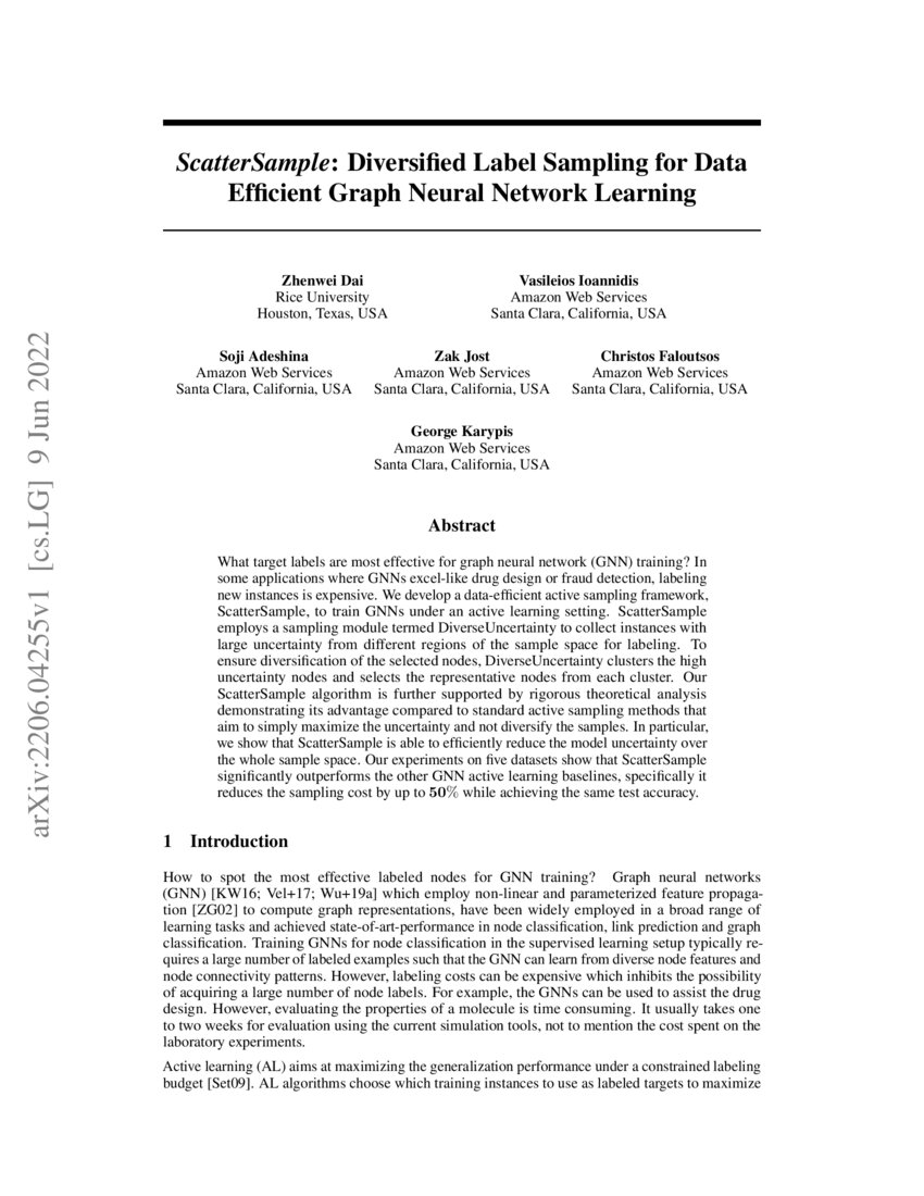 ScatterSample: Diversified Label Sampling for Data Efficient Graph ...