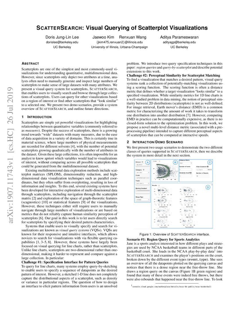 SCATTERSEARCH: Visual Querying of Scatterplot Visualizations | DeepAI