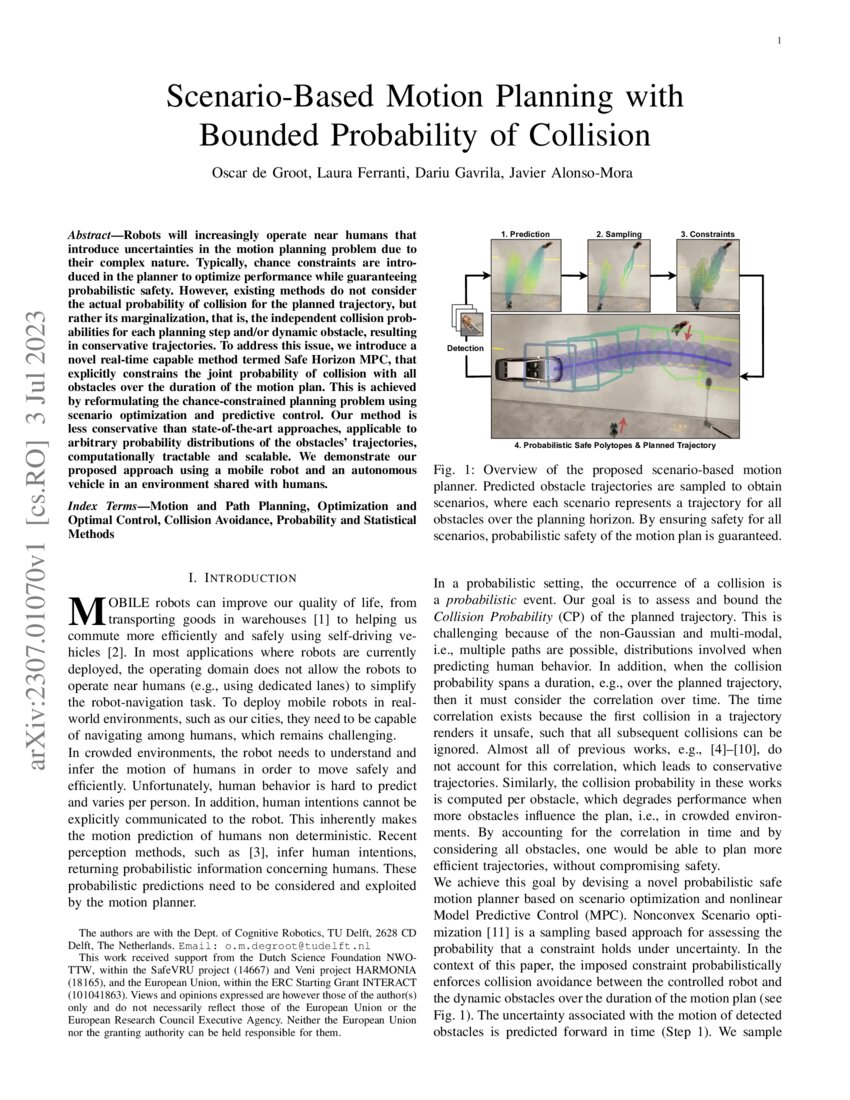 Scenario-Based Motion Planning with Bounded Probability of Collision | DeepAI