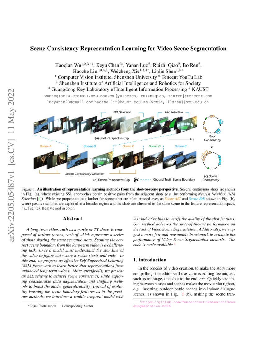 Scene Consistency Representation Learning for Video Scene Segmentation ...