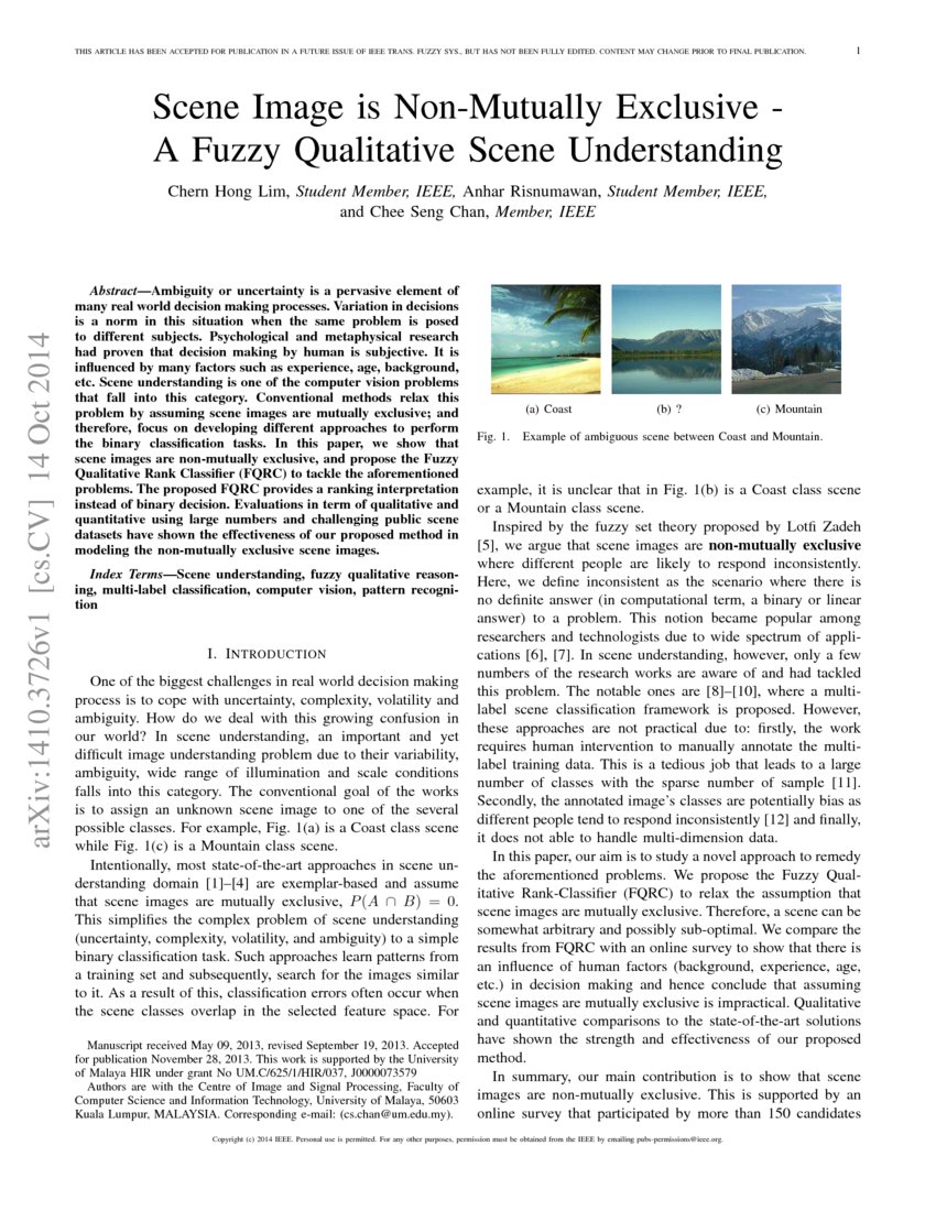 Scene Image is Non-Mutually Exclusive - A Fuzzy Qualitative Scene ...