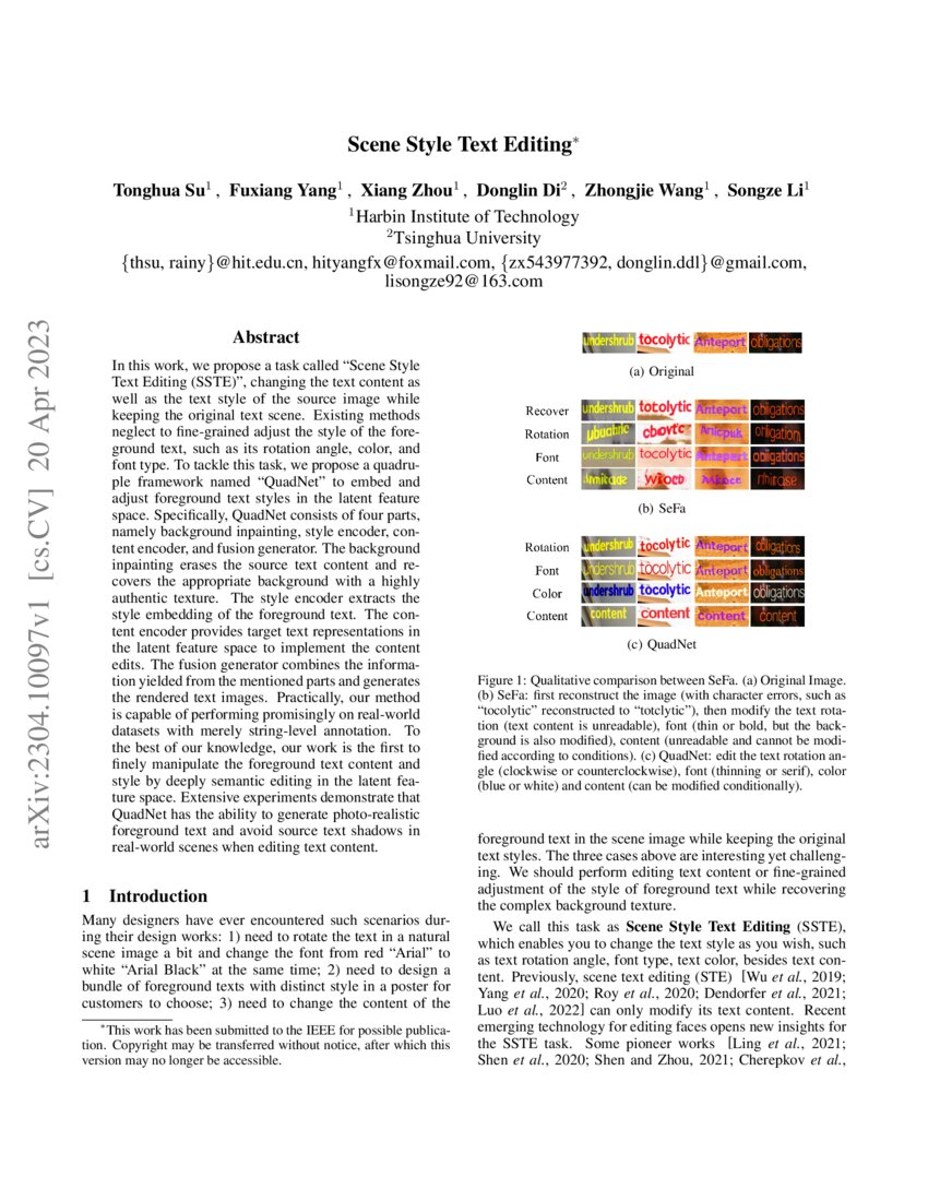 Scene Style Text Editing | DeepAI