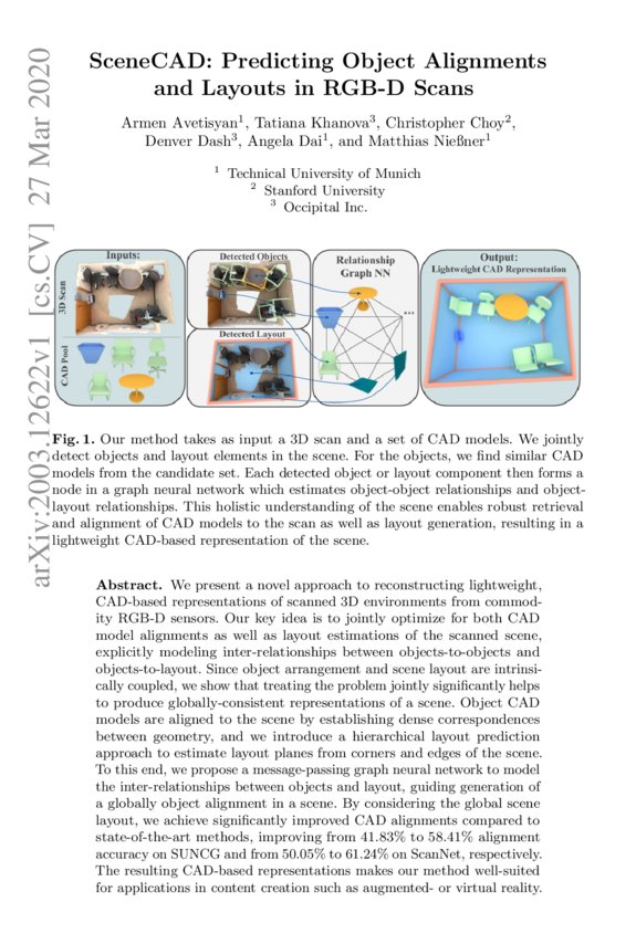 SceneCAD: Predicting Object Alignments and Layouts in RGB-D Scans | DeepAI