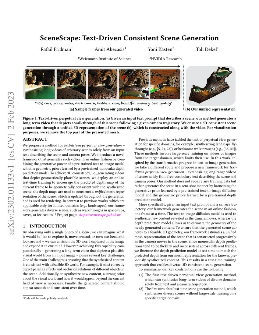 SceneScape: Text-Driven Consistent Scene Generation | DeepAI