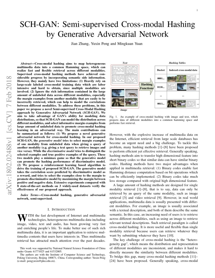 Sch Gan Semi Supervised Cross Modal Hashing By Generative Adversarial Network Deepai