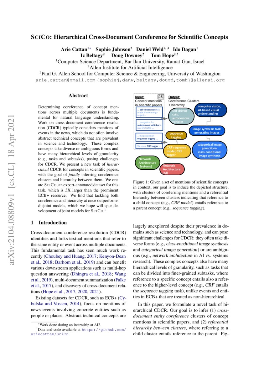 Scico Hierarchical Cross Document Coreference For Scientific Concepts Deepai