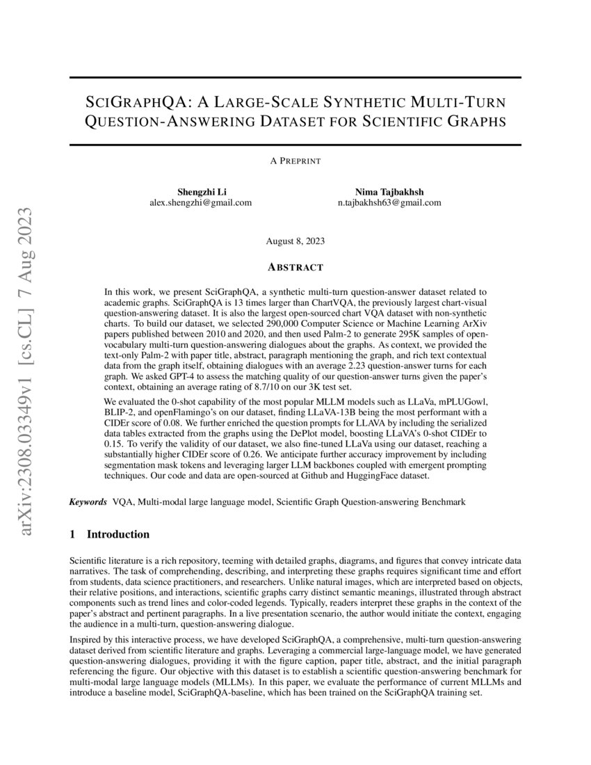 SciGraphQA: A Large-Scale Synthetic Multi-Turn Question-Answering ...