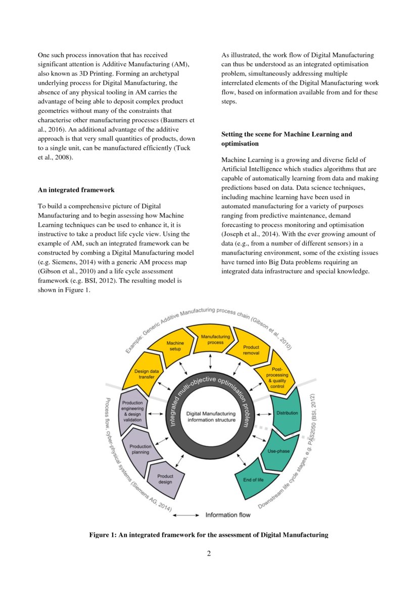 Scope for Machine Learning in Digital Manufacturing | DeepAI