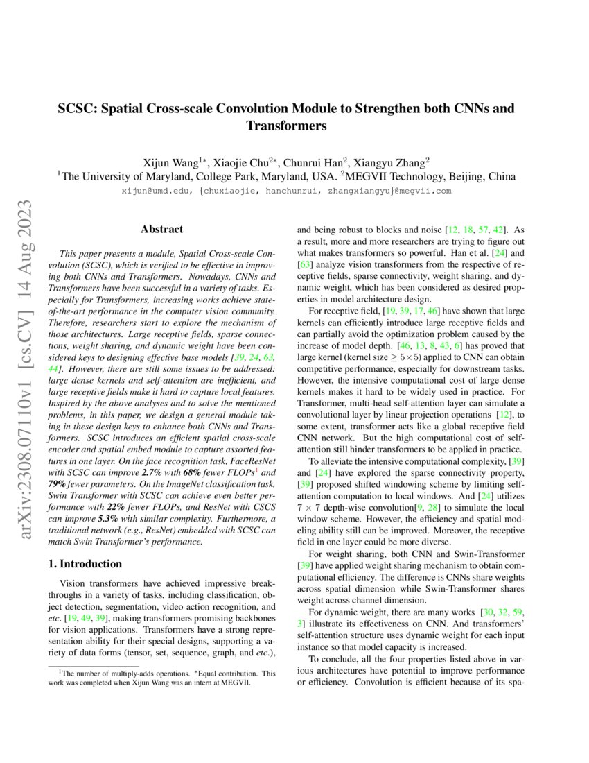 SCSC: Spatial Cross-scale Convolution Module to Strengthen both CNNs ...