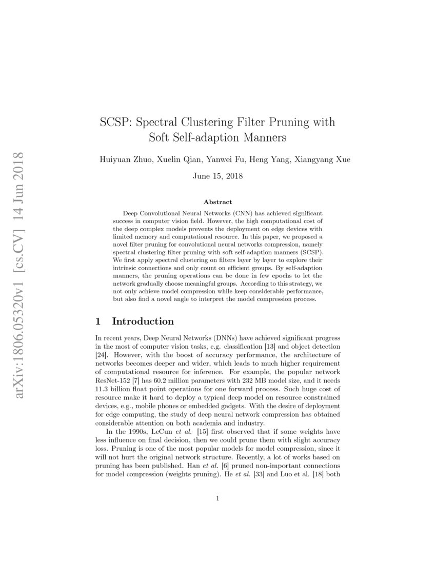 SCSP: Spectral Clustering Filter Pruning with Soft Self-adaption ...