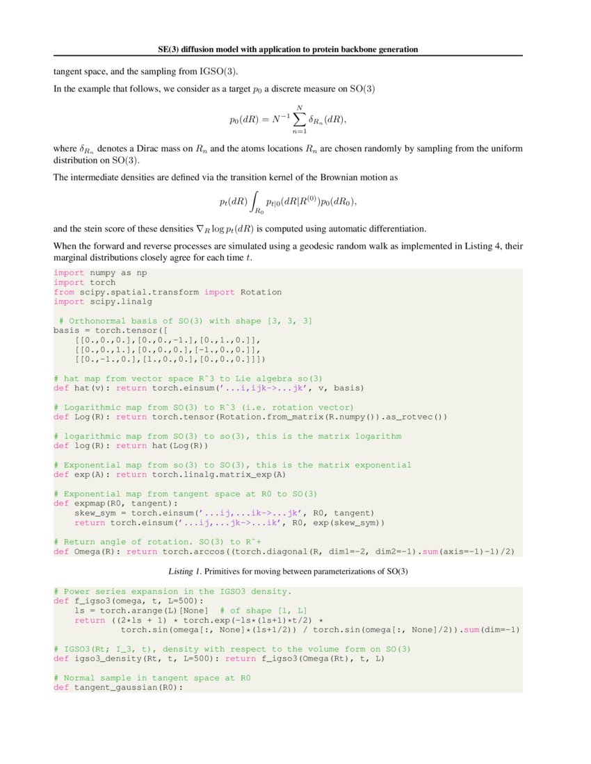 SE(3) diffusion model with application to protein backbone generation ...