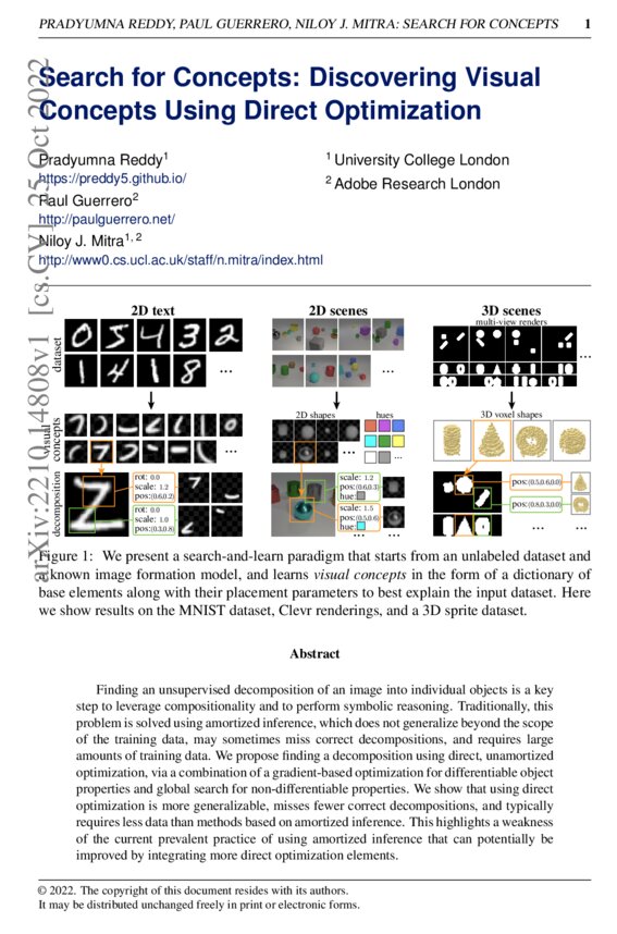 Search for Concepts: Discovering Visual Concepts Using Direct Optimization | DeepAI