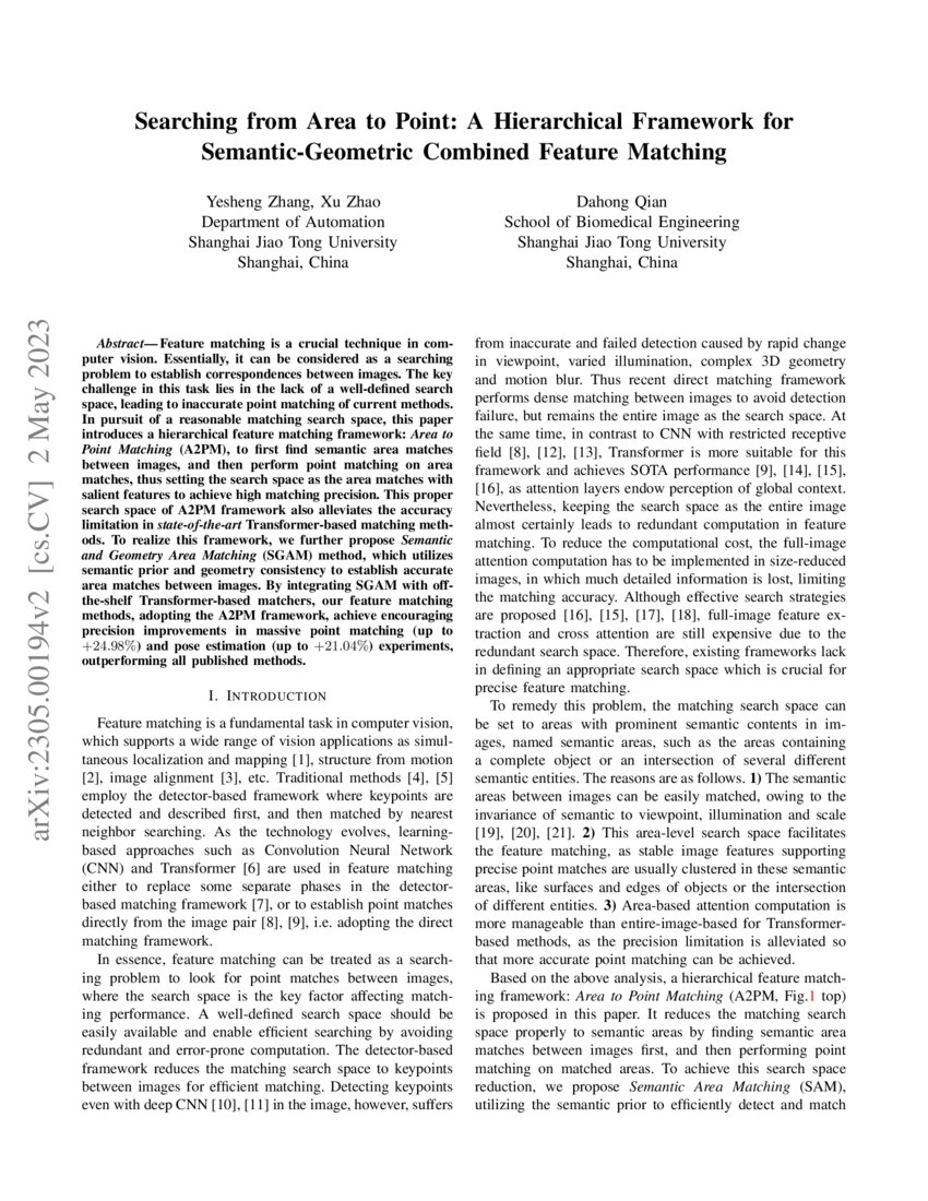 Searching from Area to Point: A Hierarchical Framework for Semantic-Geometric Combined Feature ...