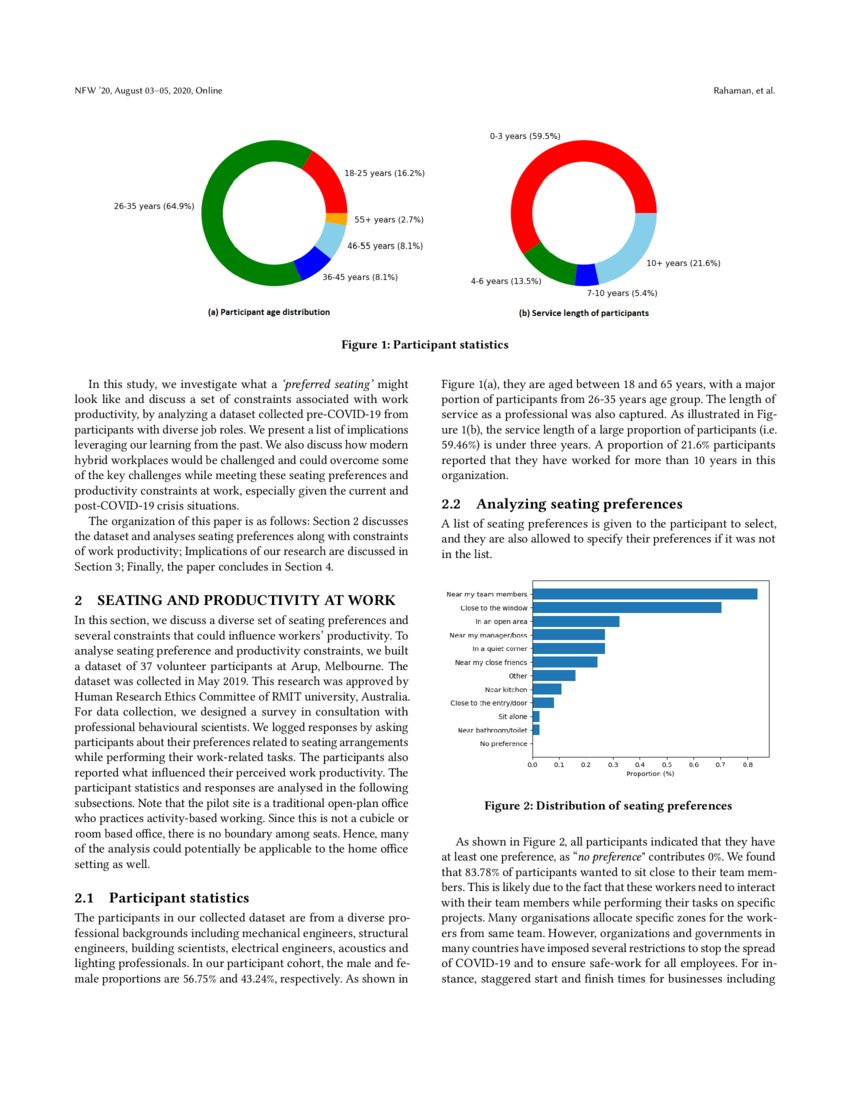 Seating preference analysis for hybrid workplaces | DeepAI
