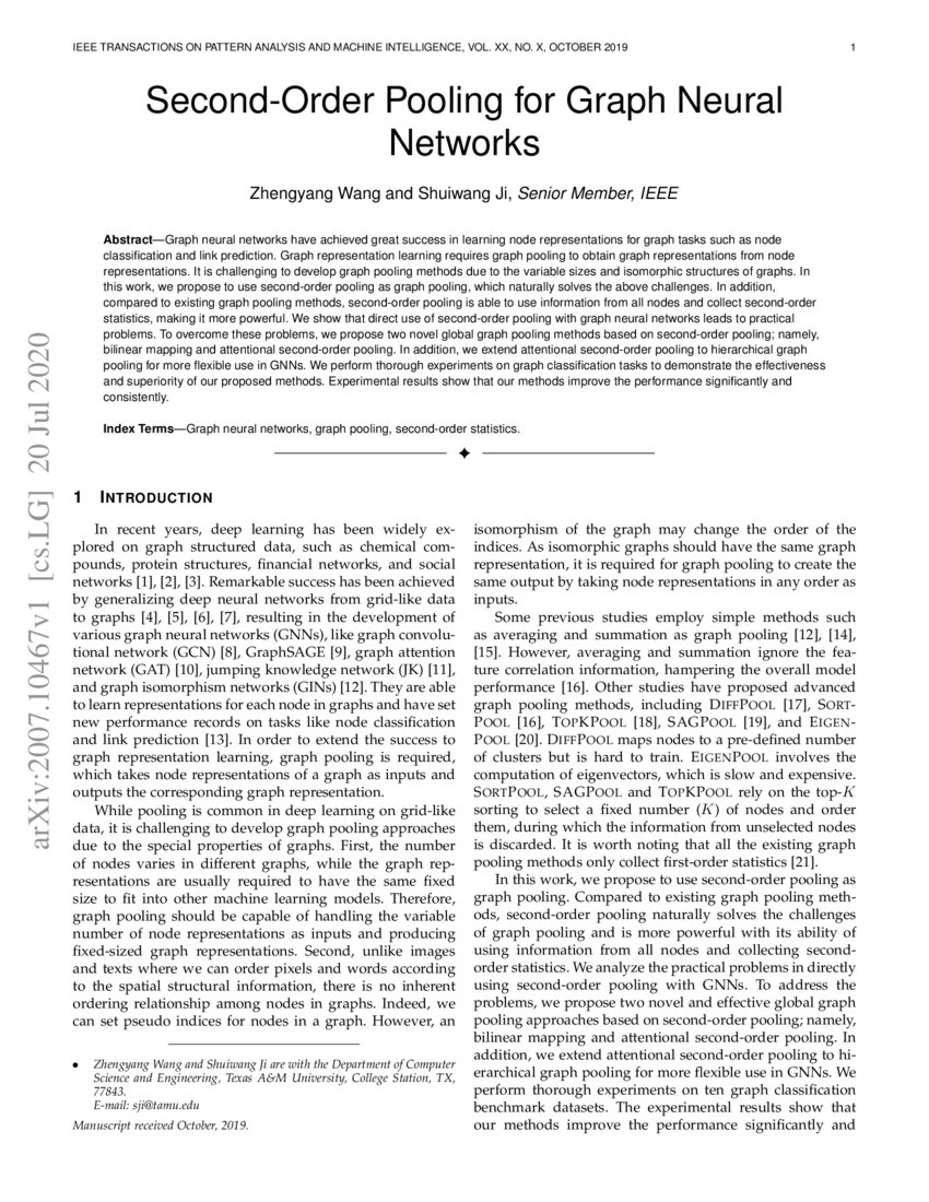 Second-Order Pooling for Graph Neural Networks | DeepAI