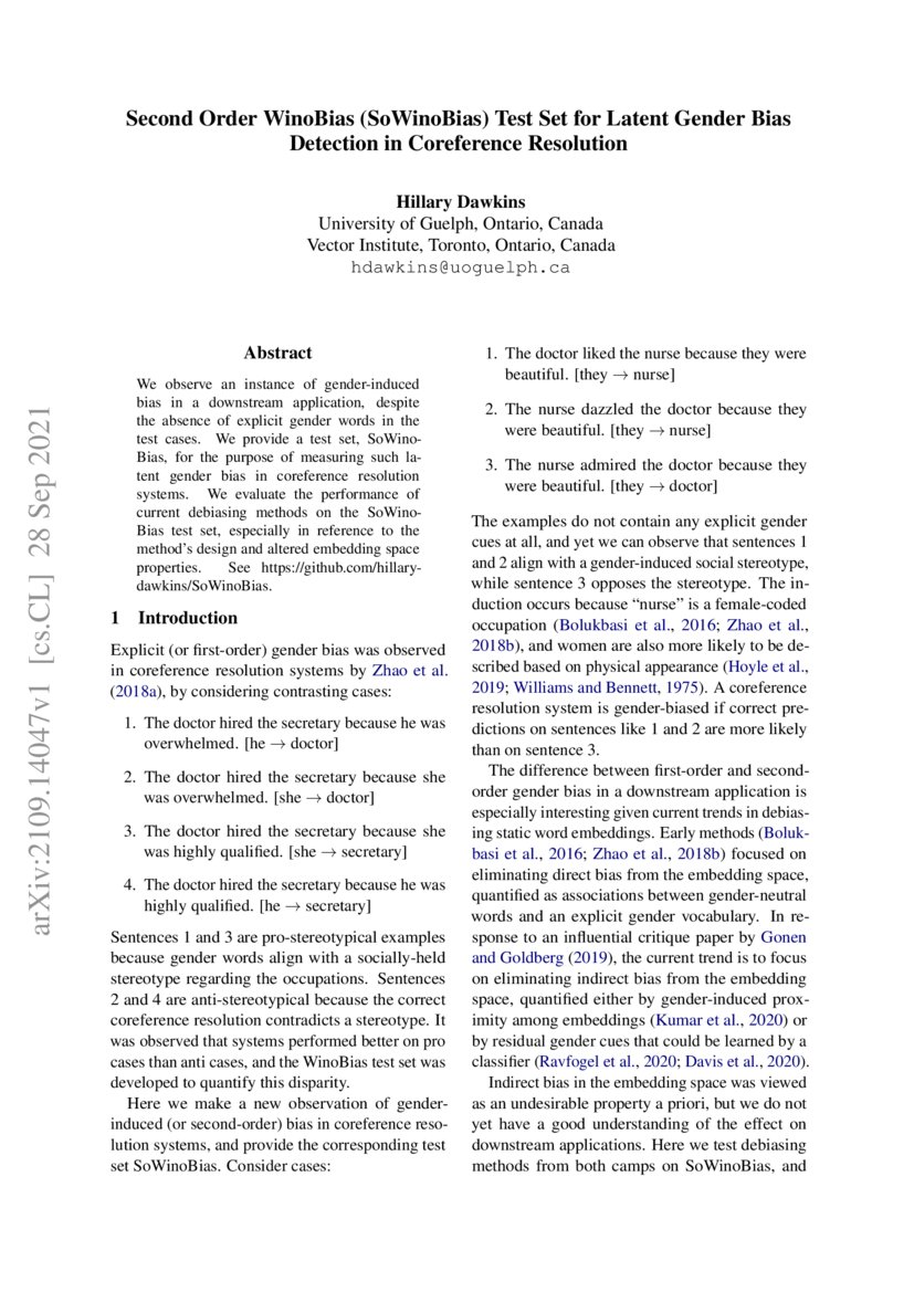 Second Order WinoBias (SoWinoBias) Test Set for Latent Gender Bias ...