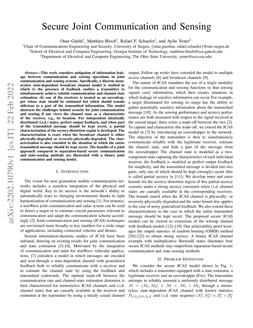 Secure Joint Communication And Sensing Deepai