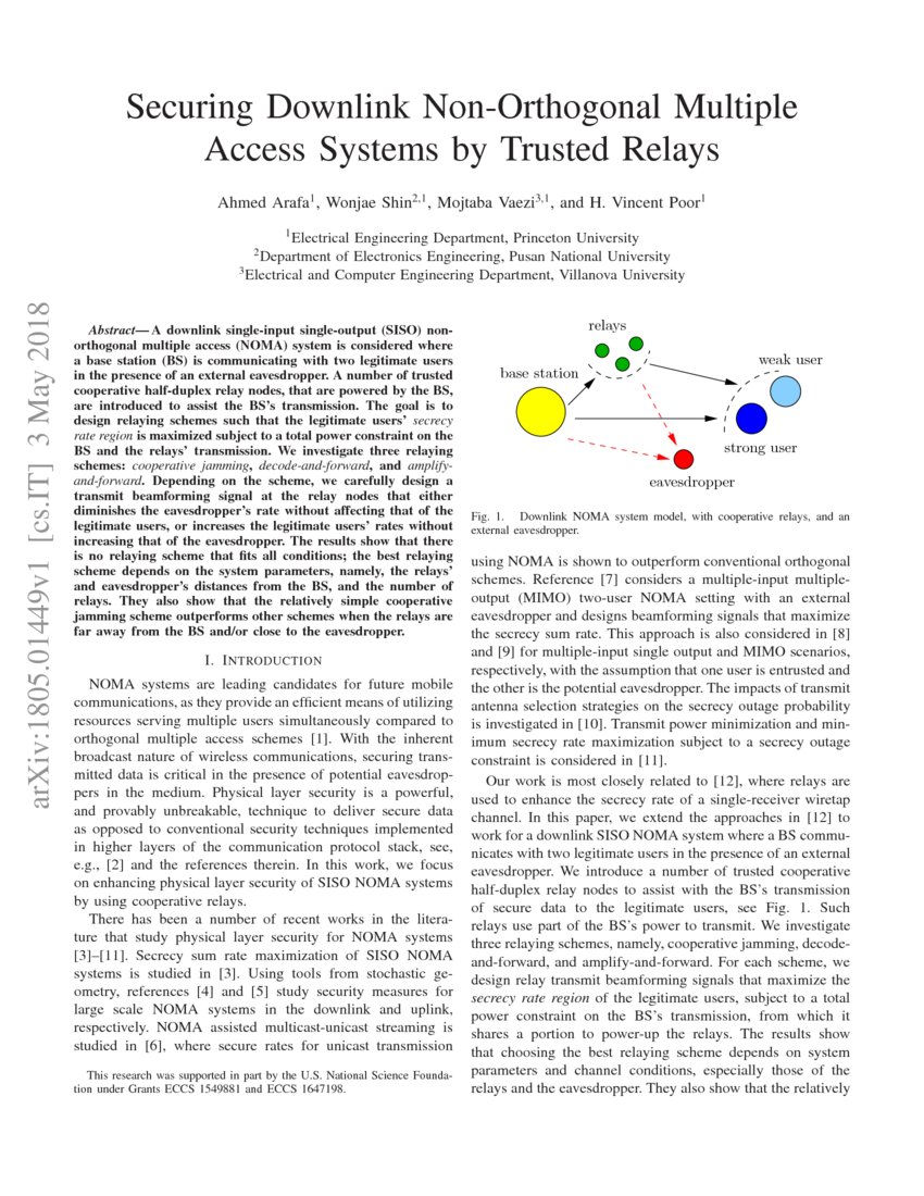 Securing Downlink Non-Orthogonal Multiple Access Systems by Trusted Relays | DeepAI