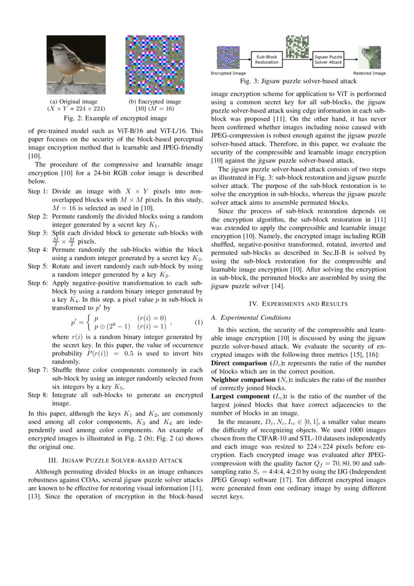 Security Evaluation Of Compressible And Learnable Image Encryption 9262
