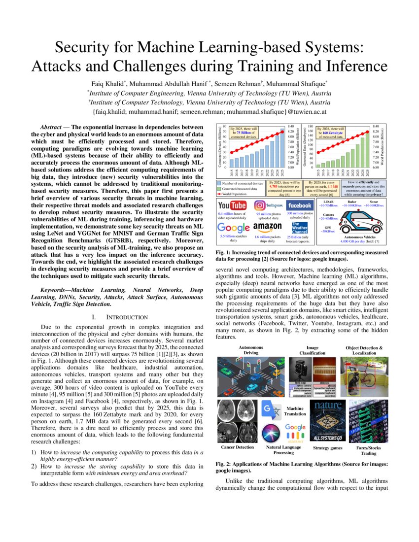 Security for Machine Learning-based Systems: Attacks and Challenges ...