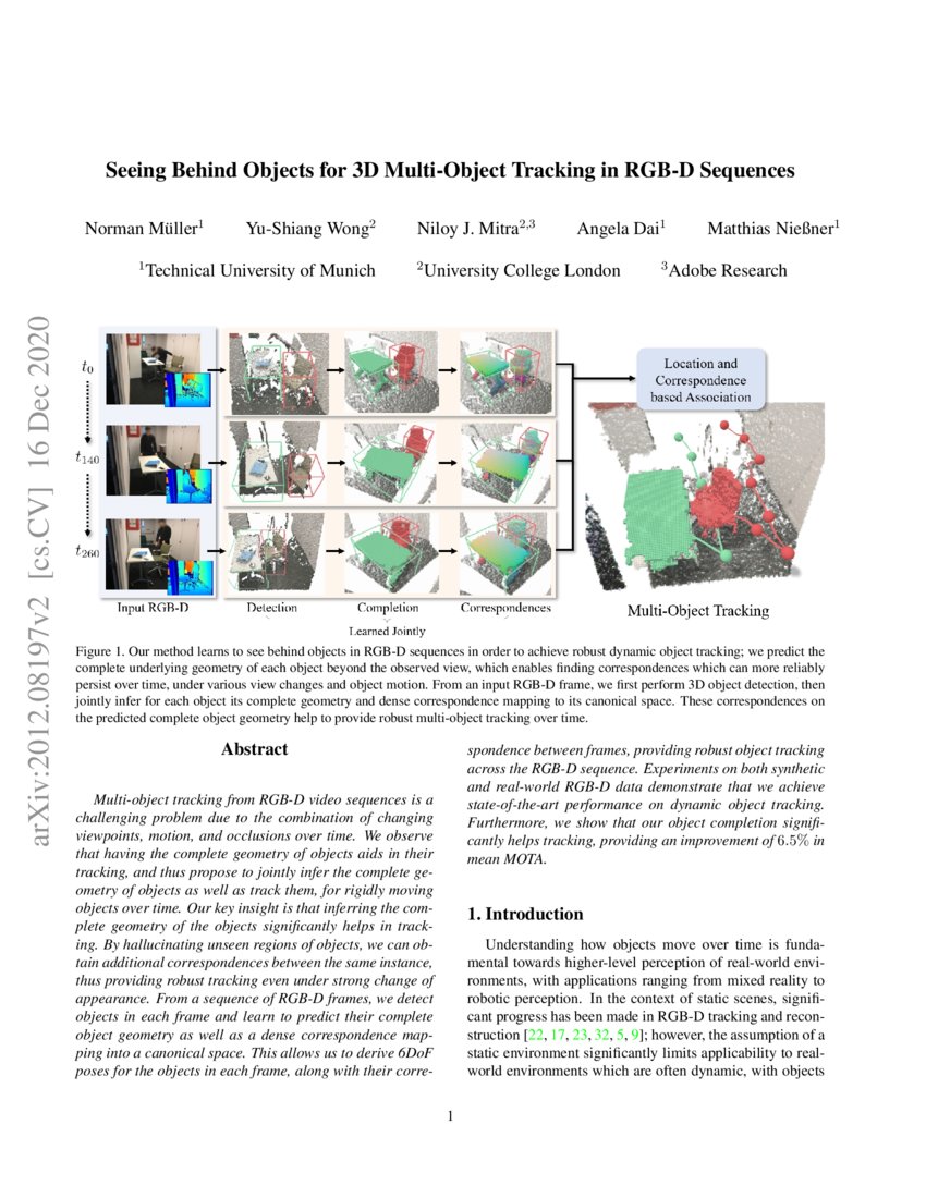 Seeing Behind Objects for 3D Multi-Object Tracking in RGB-D Sequences ...