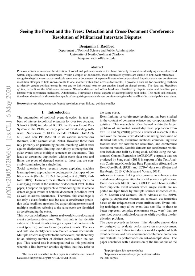 Seeing The Forest And The Trees Detection And Cross Document