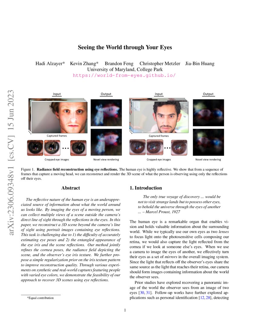 Seeing the World through Your Eyes | DeepAI